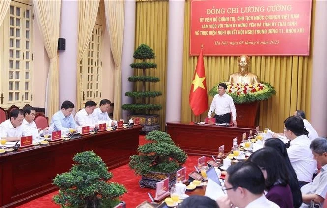 Le président Luong Cuong qualifie la fusion de Hung Yen et Thai Binh d’une démarche stratégique ...