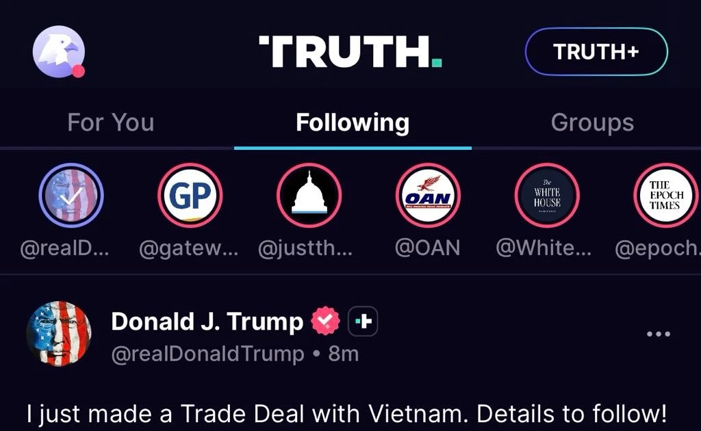 Le président Donald Trump annonce un accord commercial entre les États ...